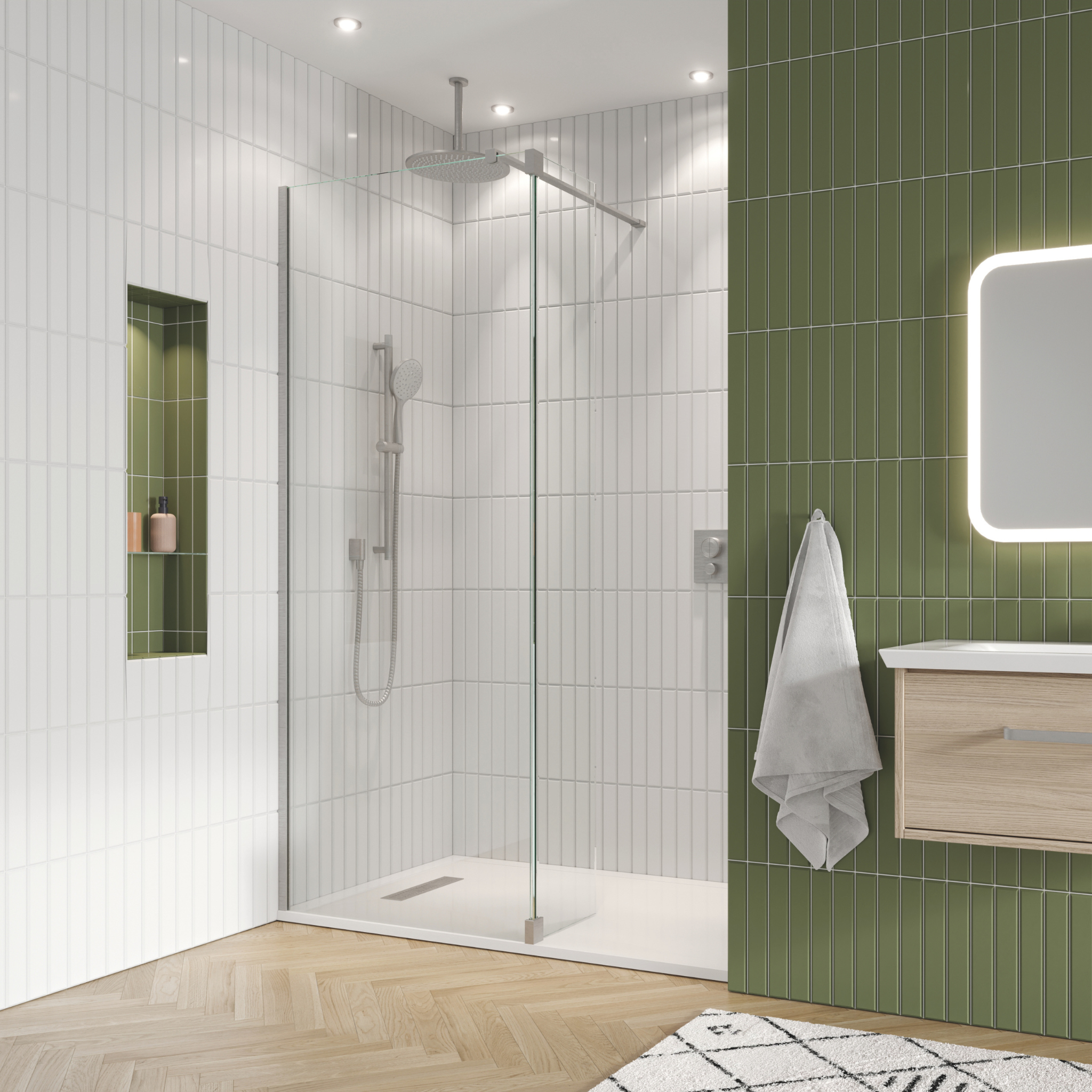 Crosswater Gallery 8 Walk in Recess Shower Enclosure with Deflector ...